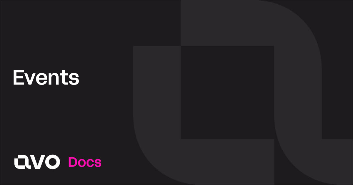 Events - Avo Docs