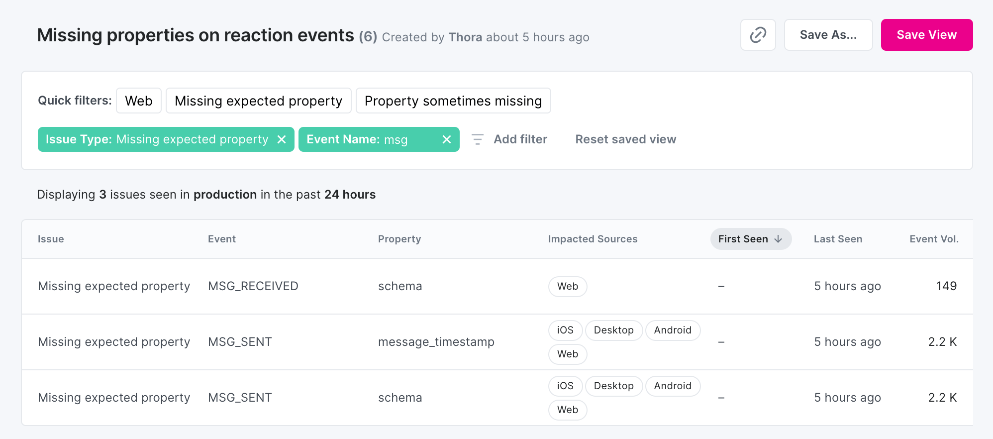Inspector Issues View - Avo Docs