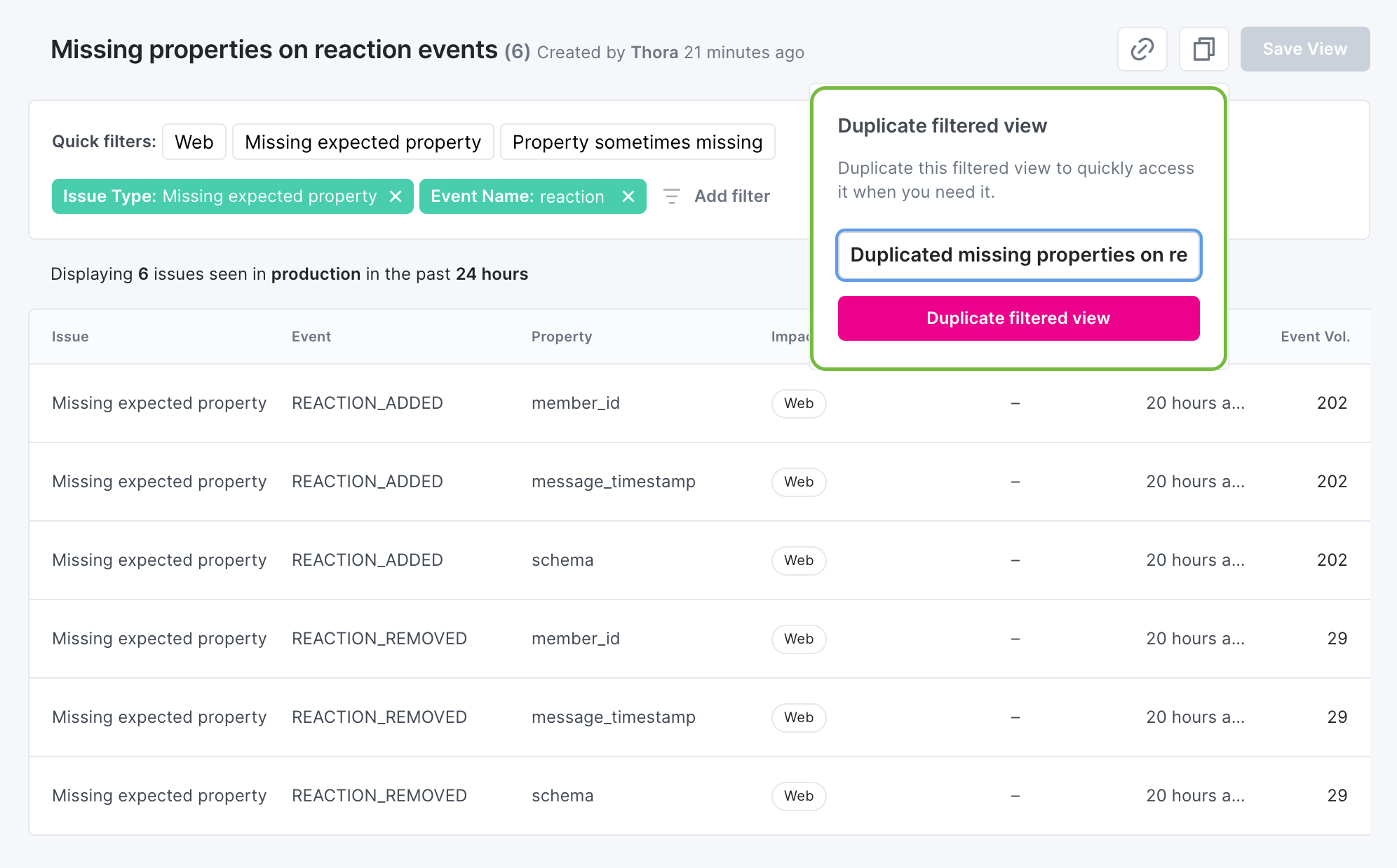 Inspector Issues View - Avo Docs